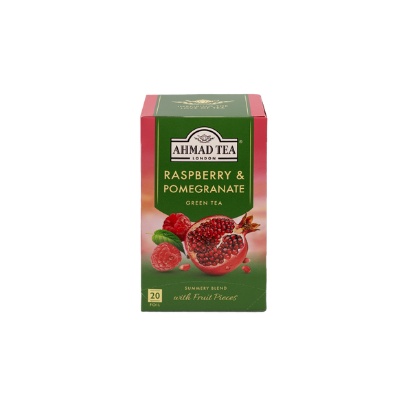 Raspberry & Pomegranate Fruity Green Tea Bags | AHMAD TEA USA