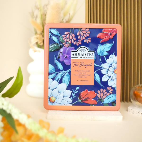 Floral Bouquet Tea Caddy (Orange) | AHMAD TEA USA