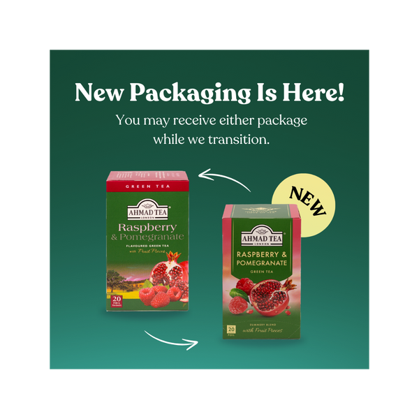 Raspberry & Pomegranate Fruity Green Tea Bags | AHMAD TEA USA