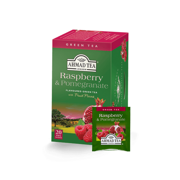 Raspberry & Pomegranate Fruity Green Tea Bags | AHMAD TEA USA